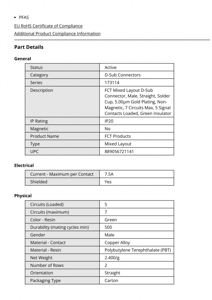 MOLEX 1731140040 product drawing page 2