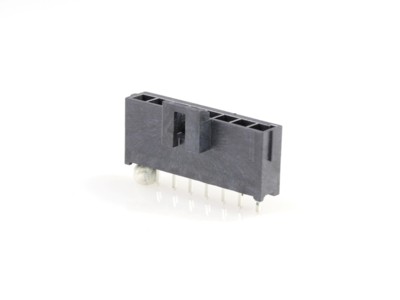 Ultra-Fit Vertical Header, 3.50mm Pitch, Single Row, 8 Circuits, with Kinked Pins, Tin (Sn) Plating, Natural, Glow-Wire Capable