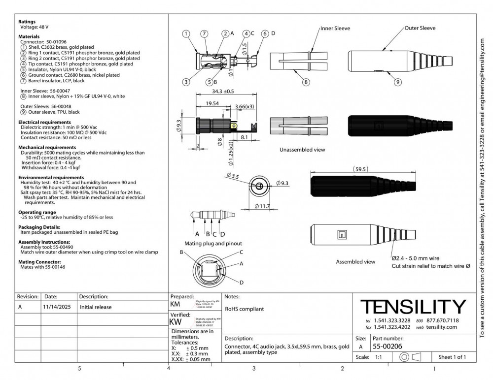 Tensility 55-00206 product drawing