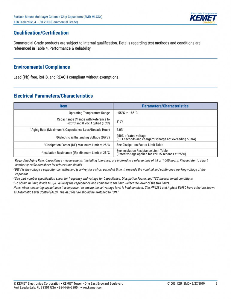 KEMET datasheet page 3