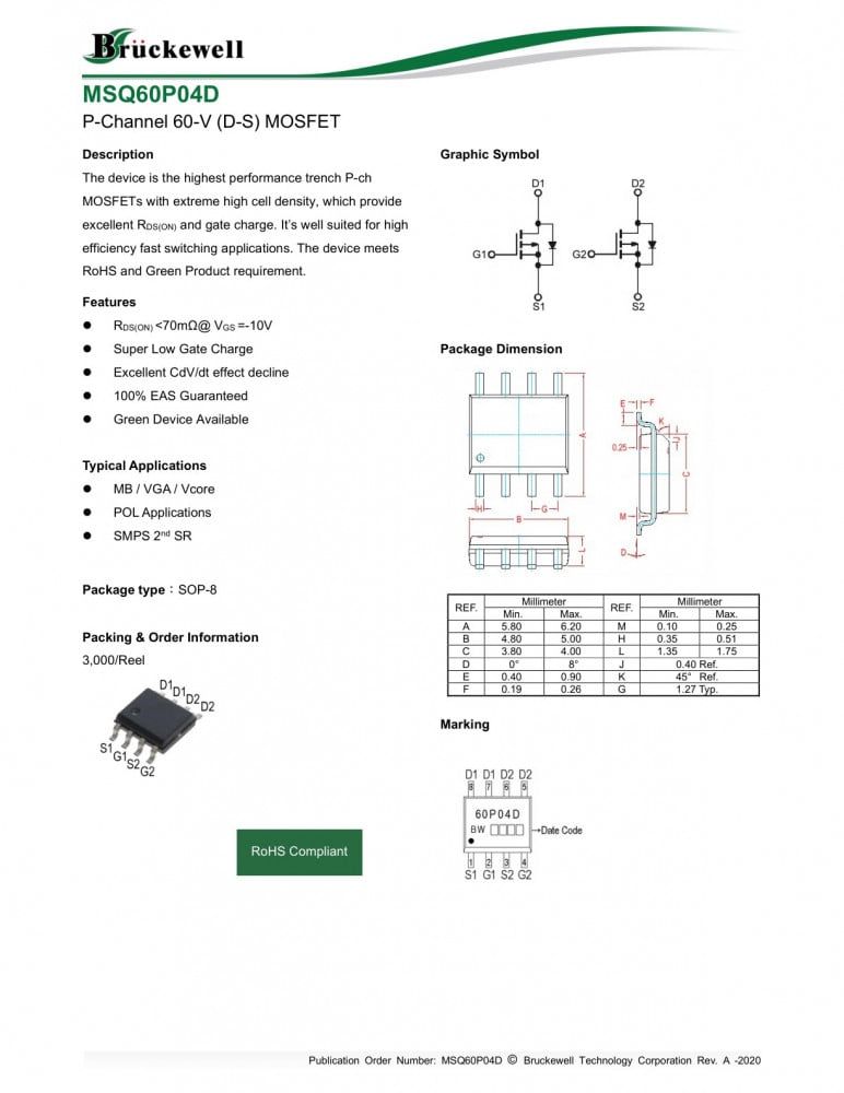 MSQ60P04D datasheet page 1