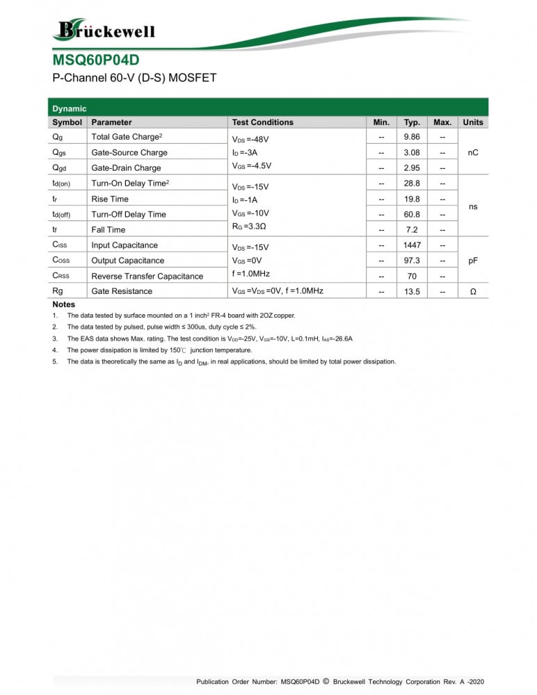 MSQ60P04D datasheet page 3