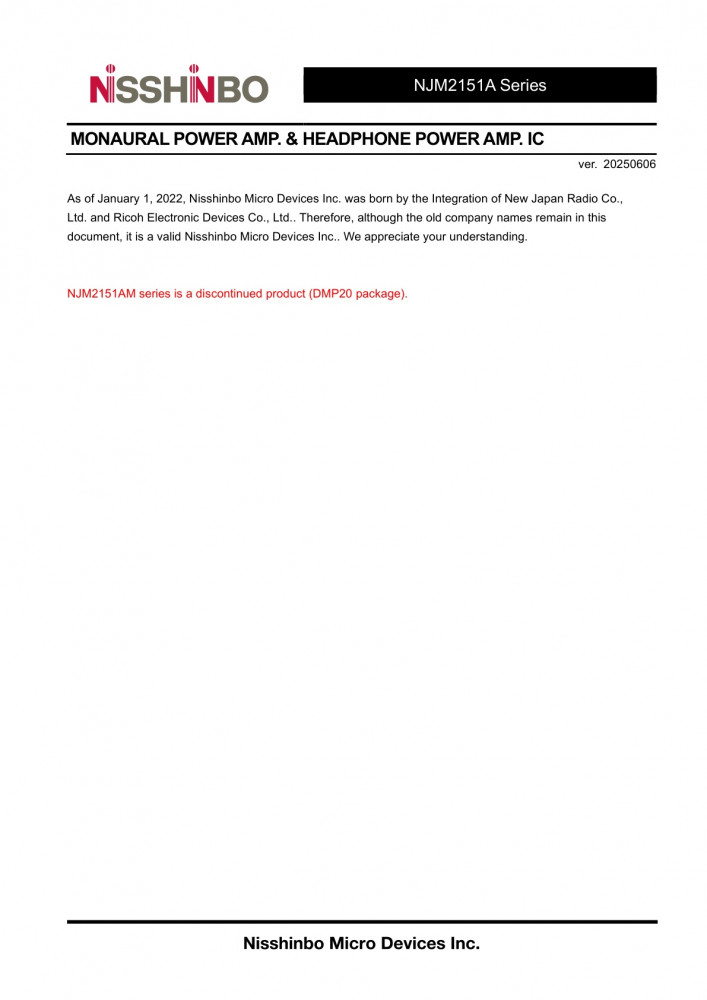 NJM2151A datasheet page 1