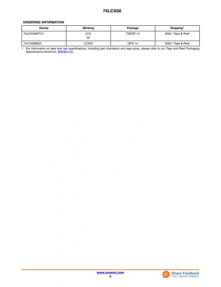 74LCX00 document page 8