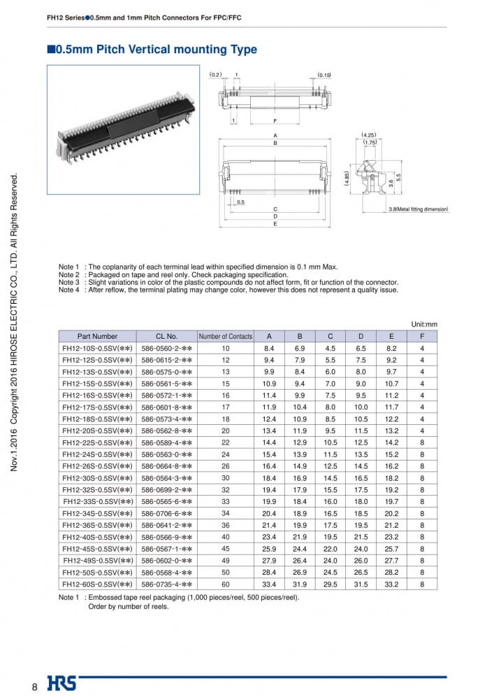 HRS FH12 datasheet page 8
