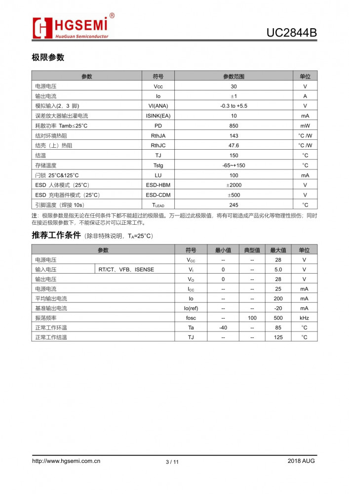 UC2844BN datasheet page 3
