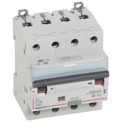 RCBO DX³ 6000A 4 poles 16A curve C type A 300mA for sale