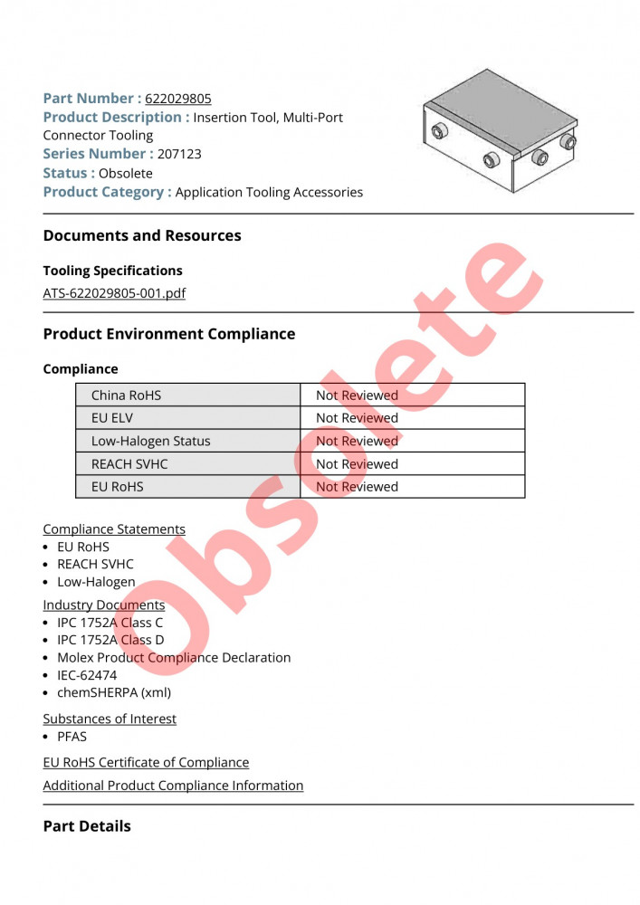 622029805 tooling specification document image, page 1