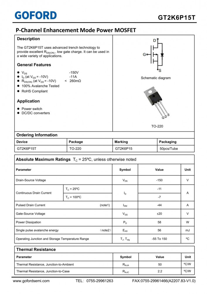 GT2K6P15T datasheet page 1