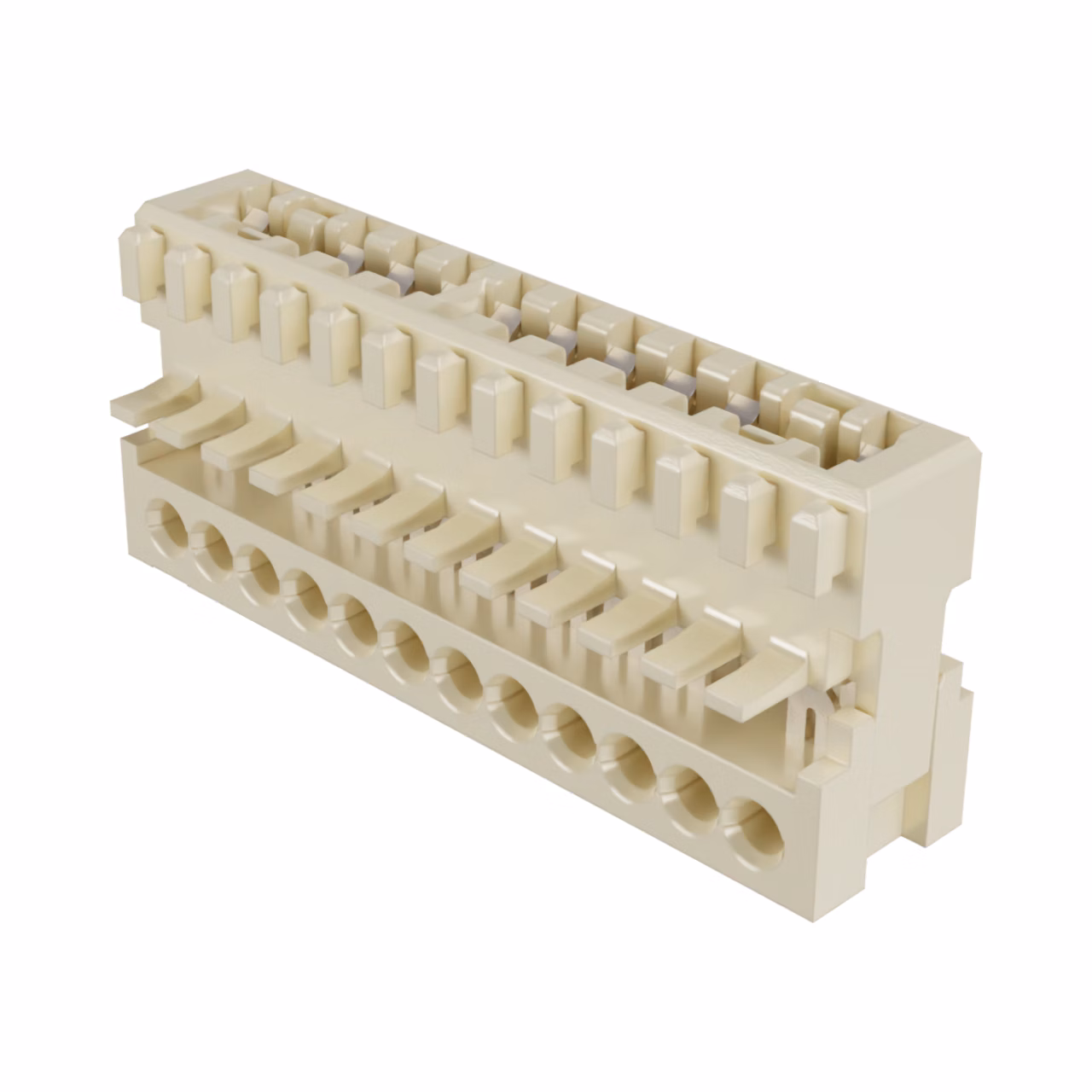 Appli-Mate RAST 2.5 Connector, 2.50mm Pitch, Female, 12 Circuits, Circuit 2 and 11 Voided, Polarizing Rib Between 5/6, Latch at Circuit 2 and 11, Closed Endwalls, Tin Plating for sale