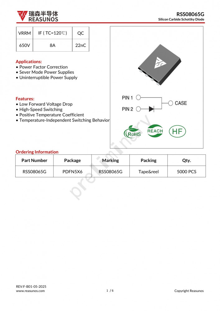 RSS08065G datasheet page 1