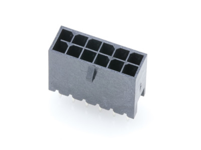 Micro-Fit+ Vertical Header, Through Hole, 3.00mm Pitch, Dual Row, 10 Circuits, 0.76µm Gold (Au) Plating, Glow-Wire Capable, Black, Tape and Reel