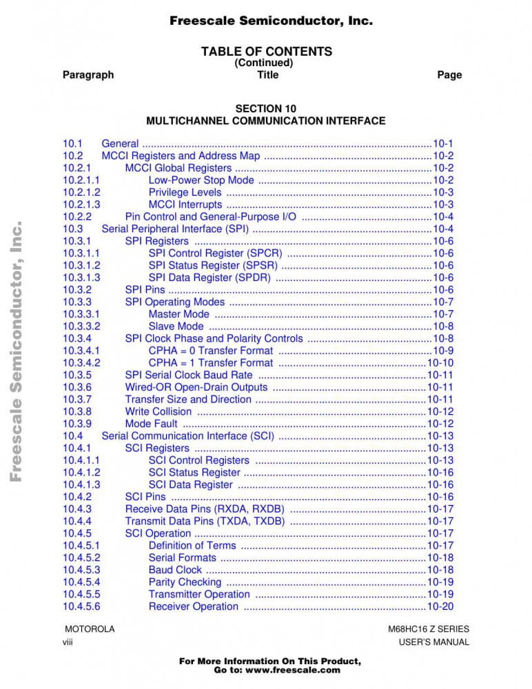 M68HC16Z Series manual page 10