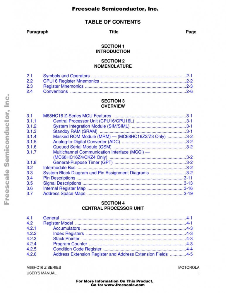 M68HC16Z Series manual page 3