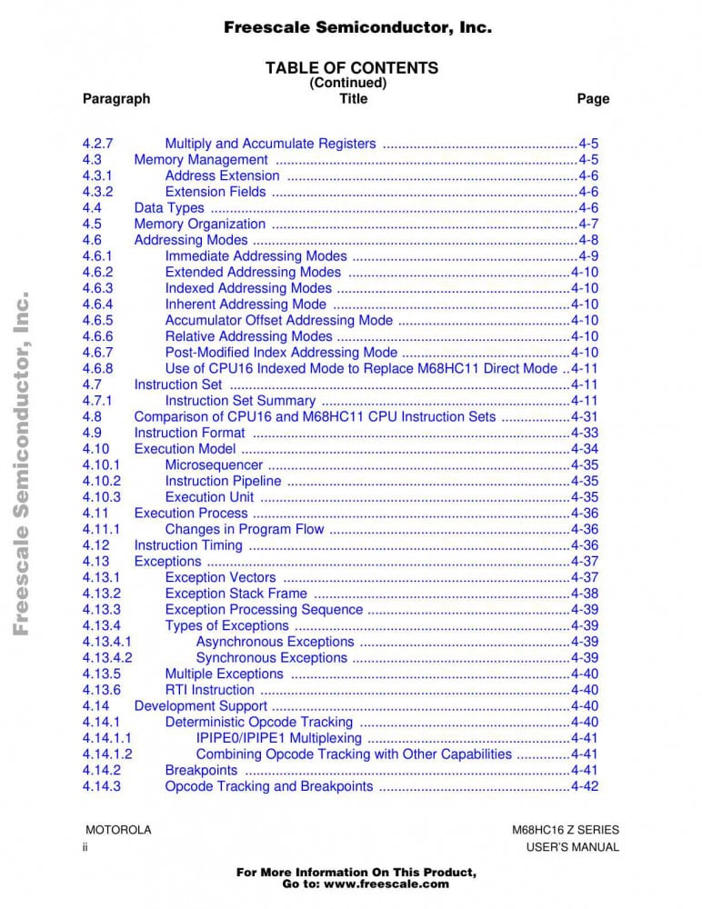 M68HC16Z Series manual page 4