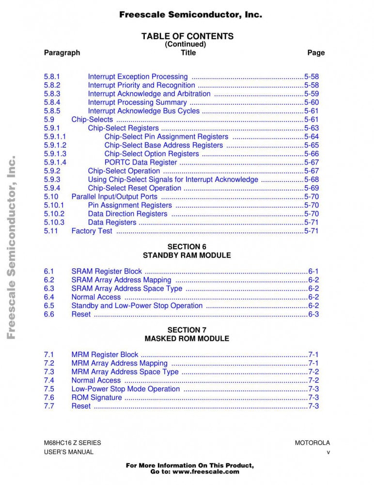 M68HC16Z Series manual page 7