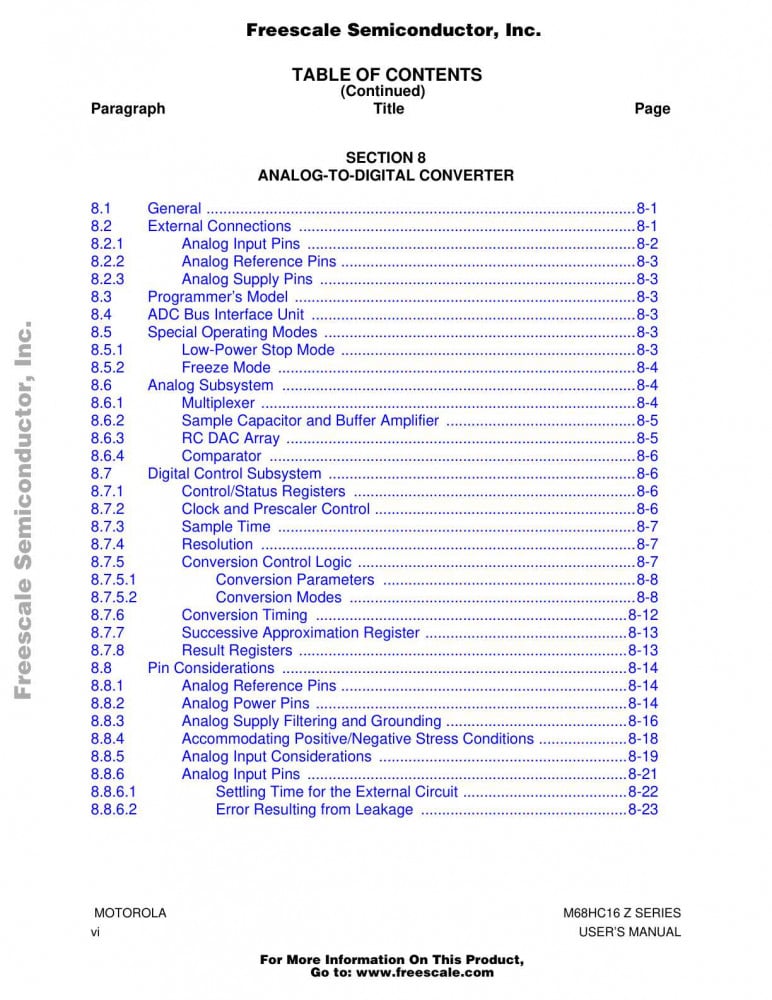 M68HC16Z Series manual page 8