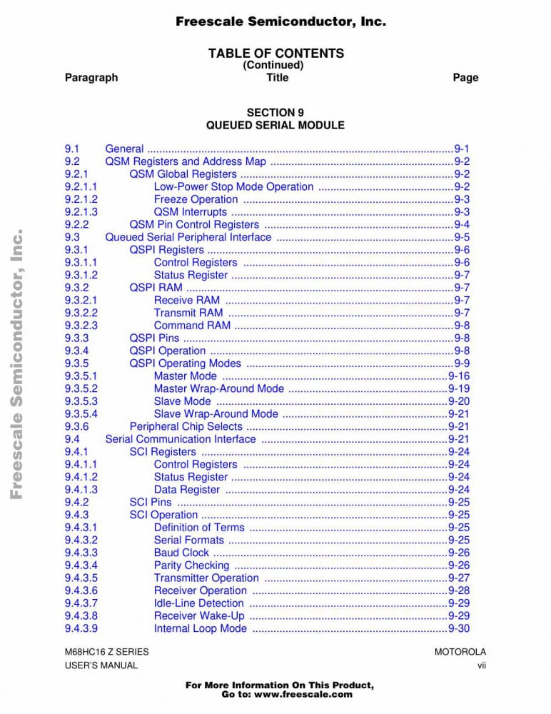 M68HC16Z Series manual page 9