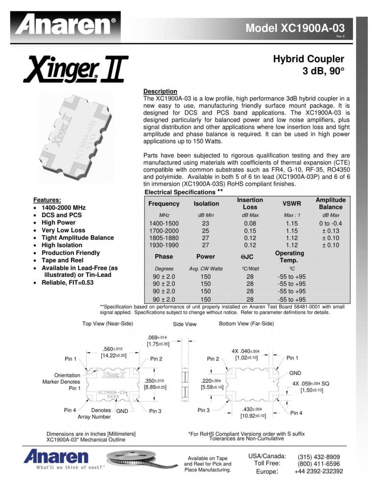XC1900A-03S datasheet page 1