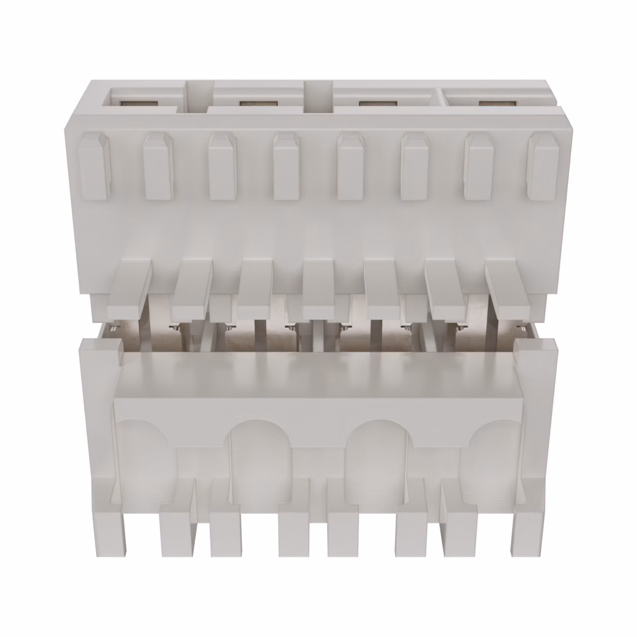 Appli-Mate RAST Power IDT Housing, 5.00mm Pitch, Direct/Indirect, Female, 4 Circuits, Fully Coded, Latches Between Circuits 1 and 2 and 2 and 3, Polarizing Rib Between Circuits 3 and 4, Option G End Walls for sale