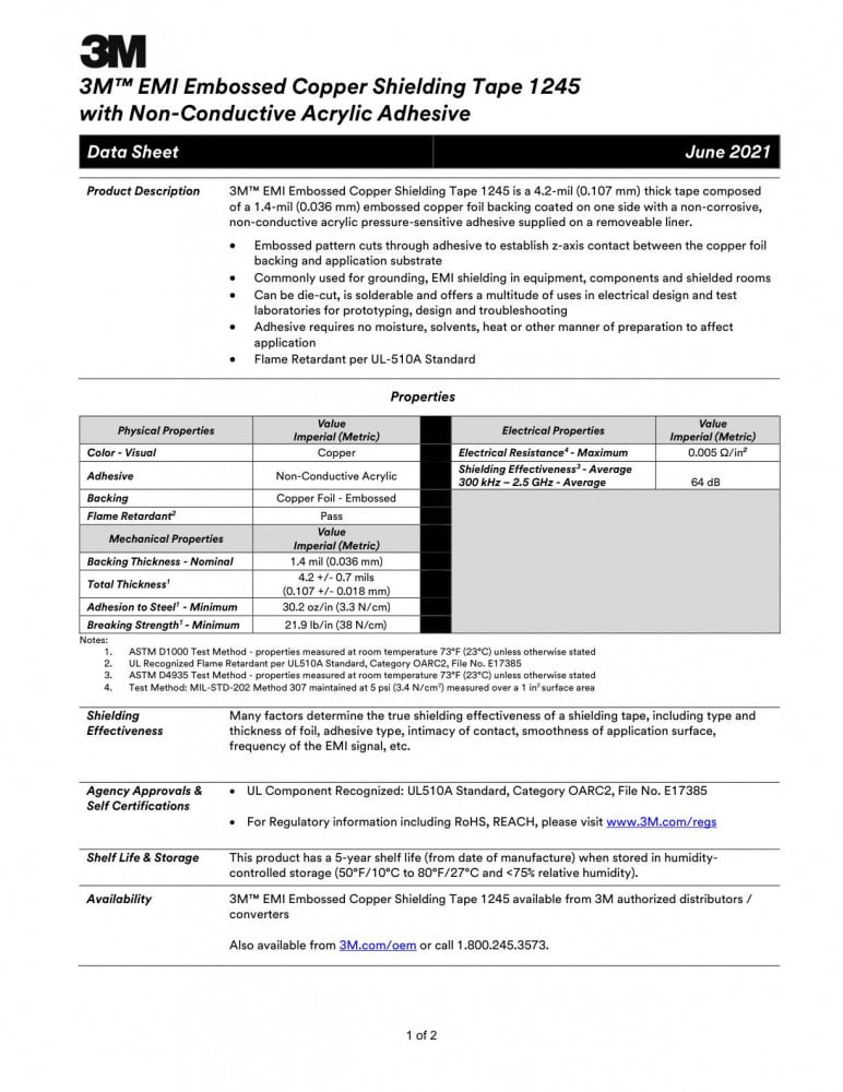 3M 1245 datasheet page 1