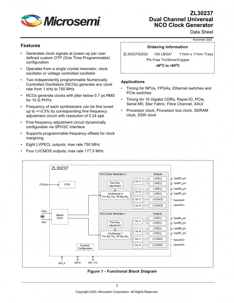 ZL30237 datasheet page 1