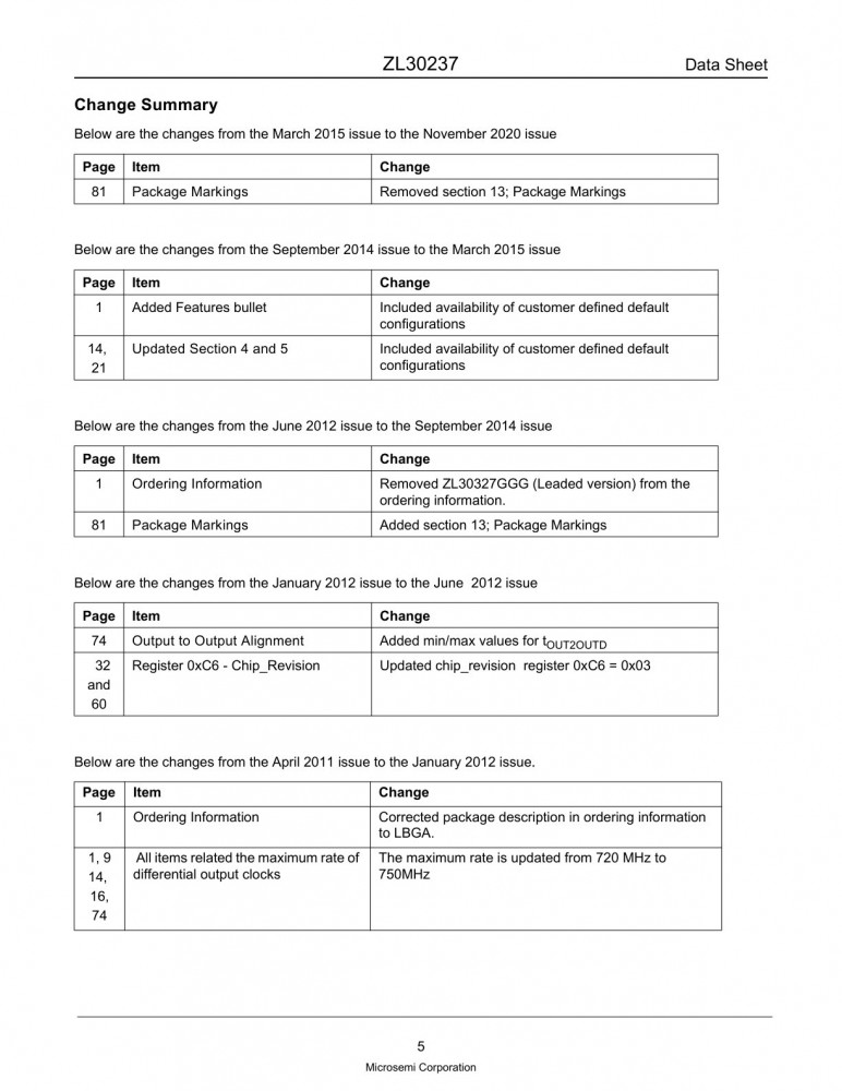 ZL30237 datasheet page 5