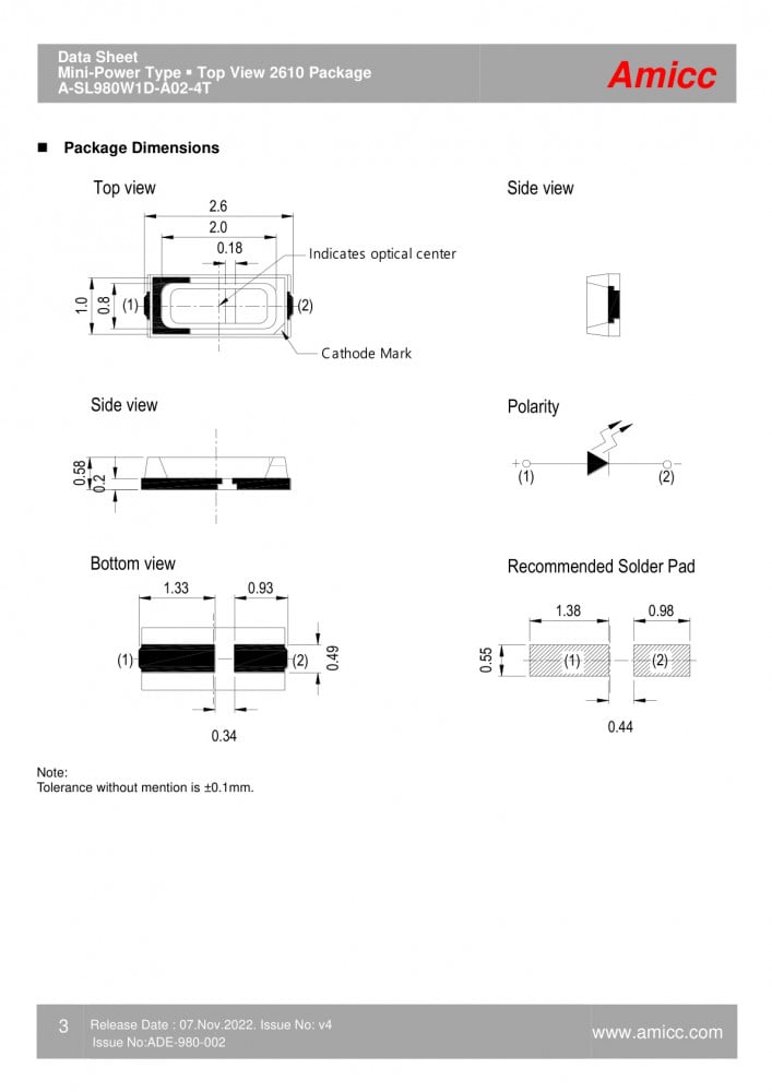 A-SL980W1D-A02-4T datasheet page 3