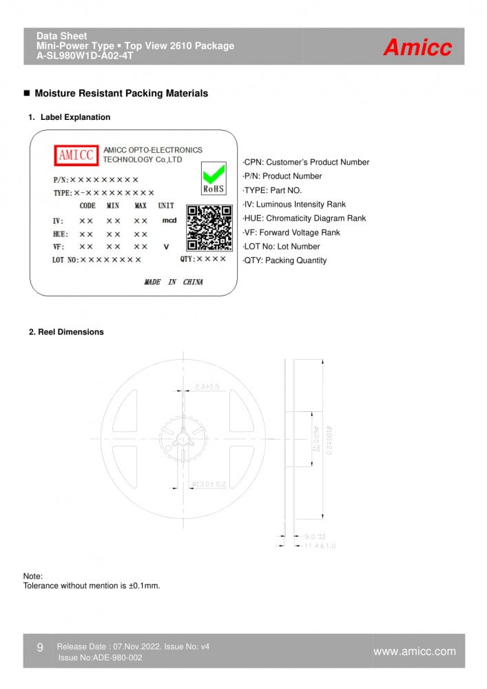A-SL980W1D-A02-4T datasheet page 9