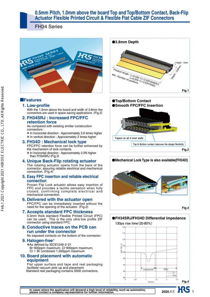 HRS FH34 series datasheet page 1
