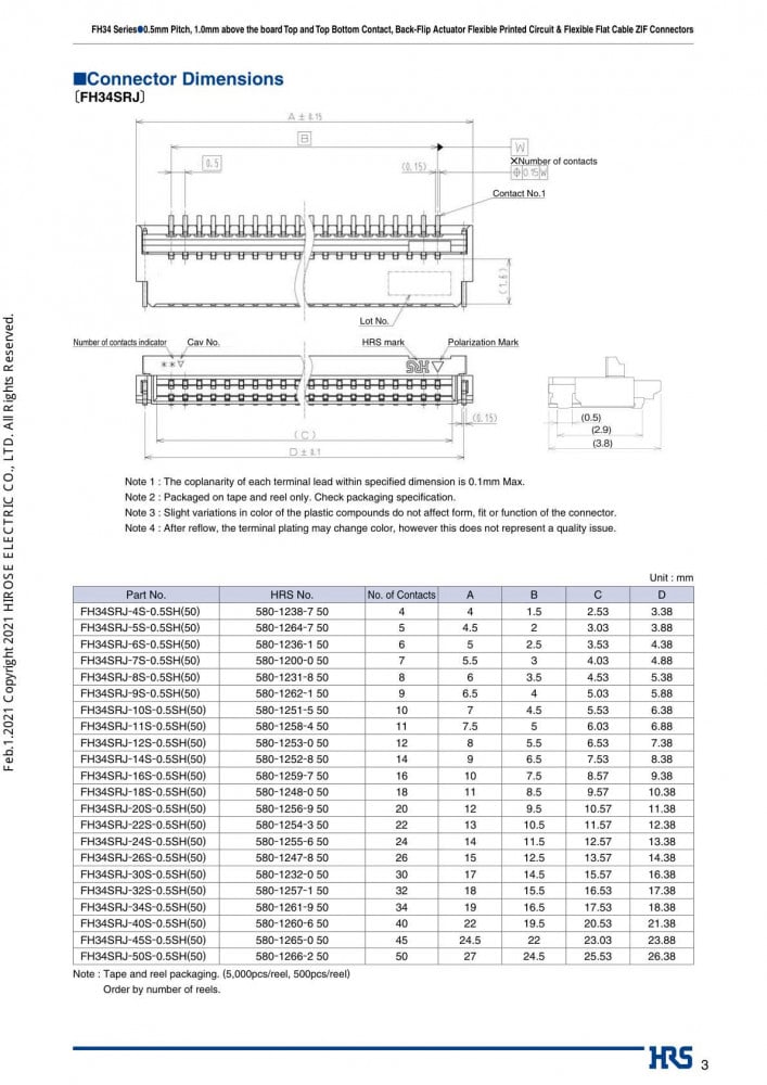 HRS FH34 series datasheet page 3