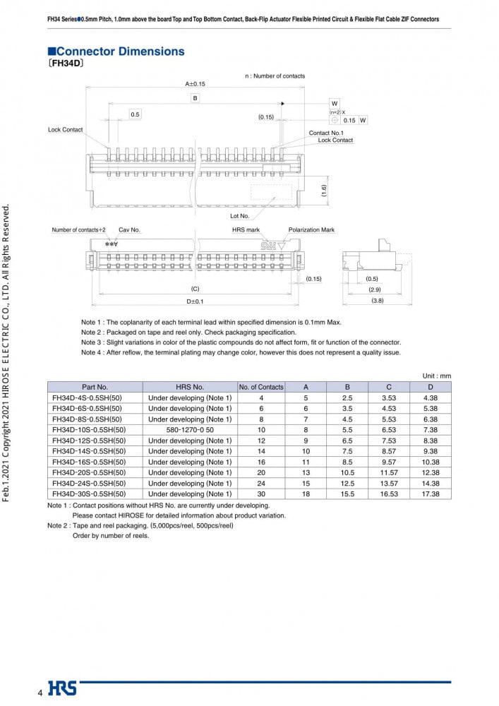 HRS FH34 series datasheet page 4