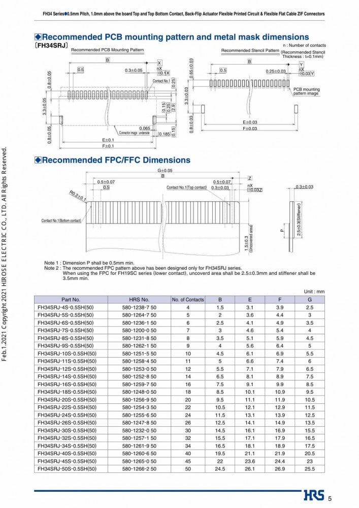 HRS FH34 series datasheet page 5