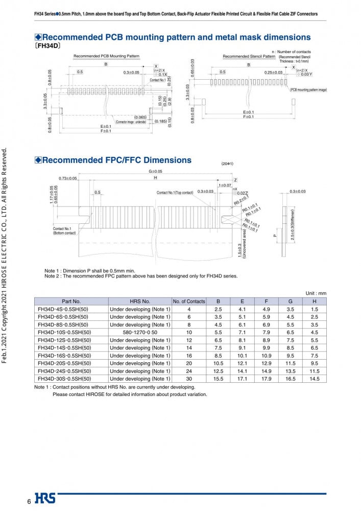 HRS FH34 series datasheet page 6