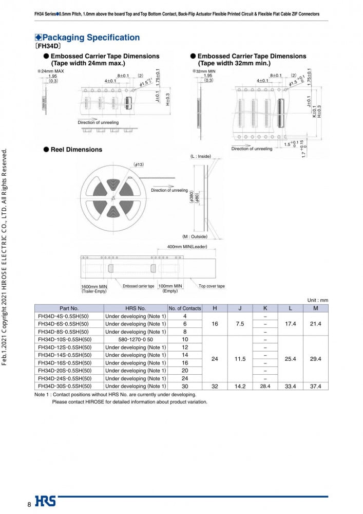 HRS FH34 series datasheet page 8