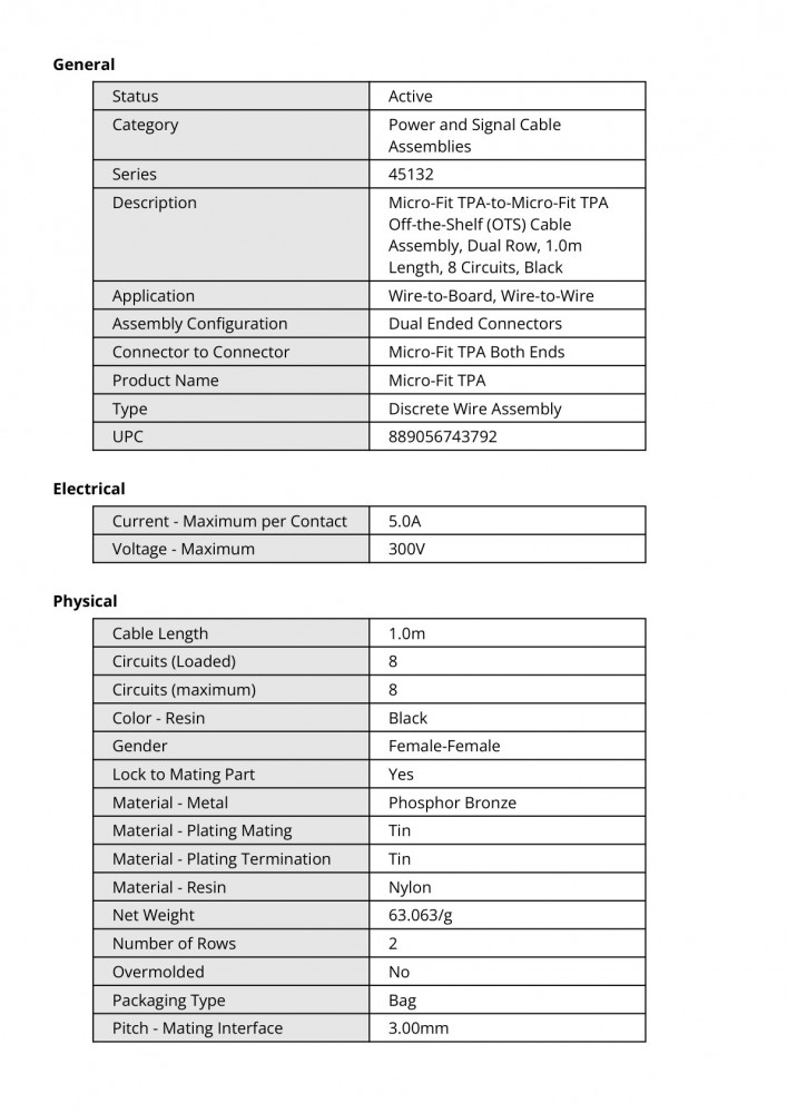 Technical document page 2 for product reference