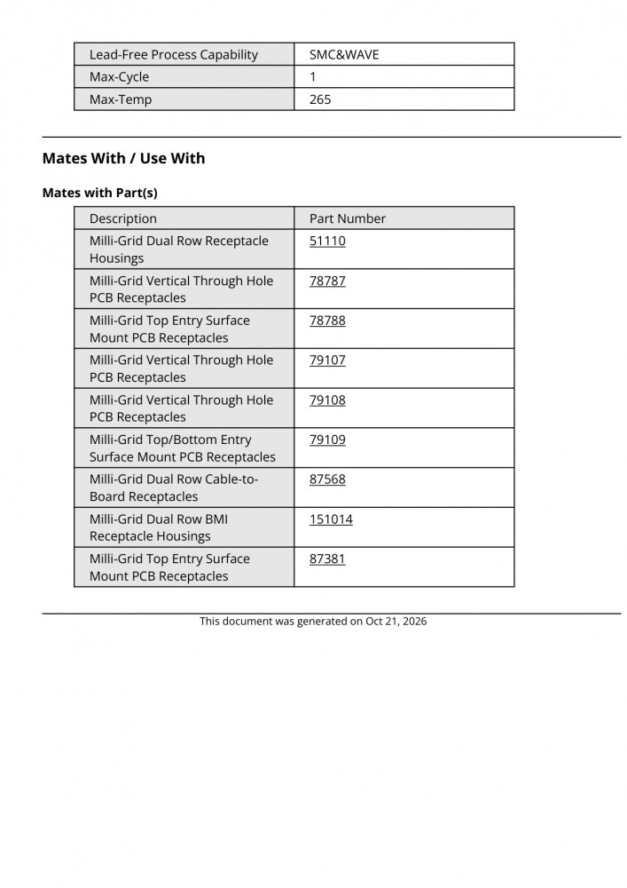 MOLEX 878311258 technical document preview, page 4