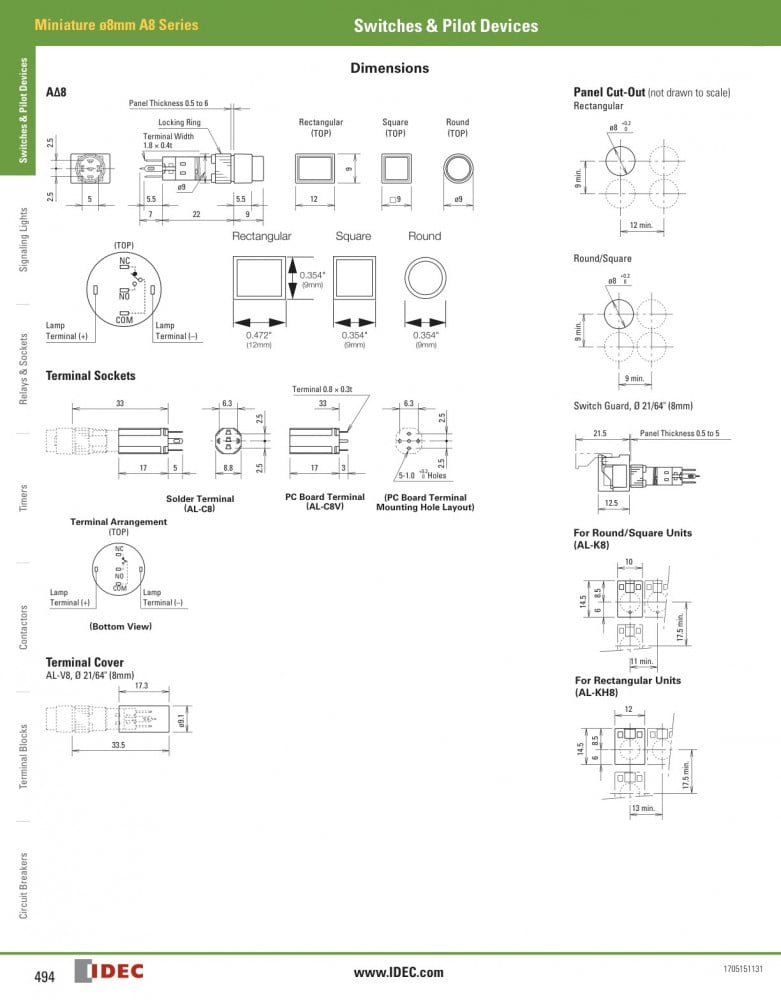 IDEC A8 series document page 5