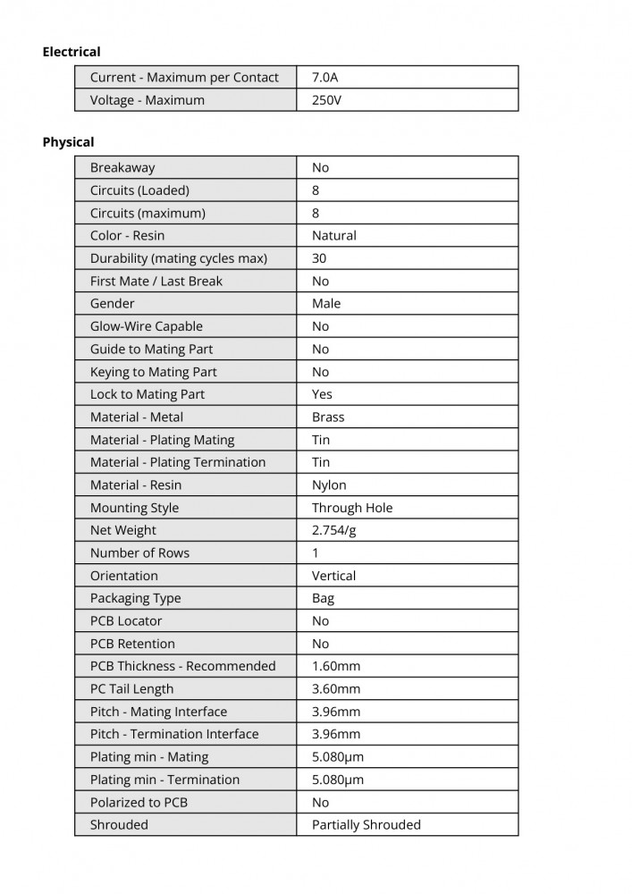 MOLEX connector specification document image 3