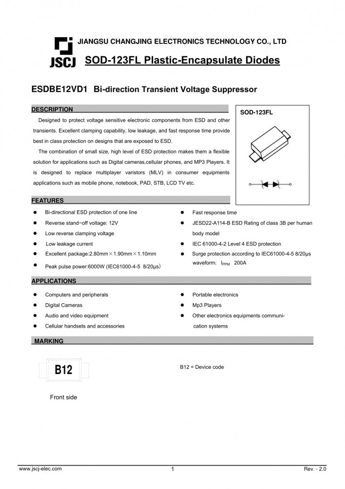 ESDBE12VD1 datasheet page 1