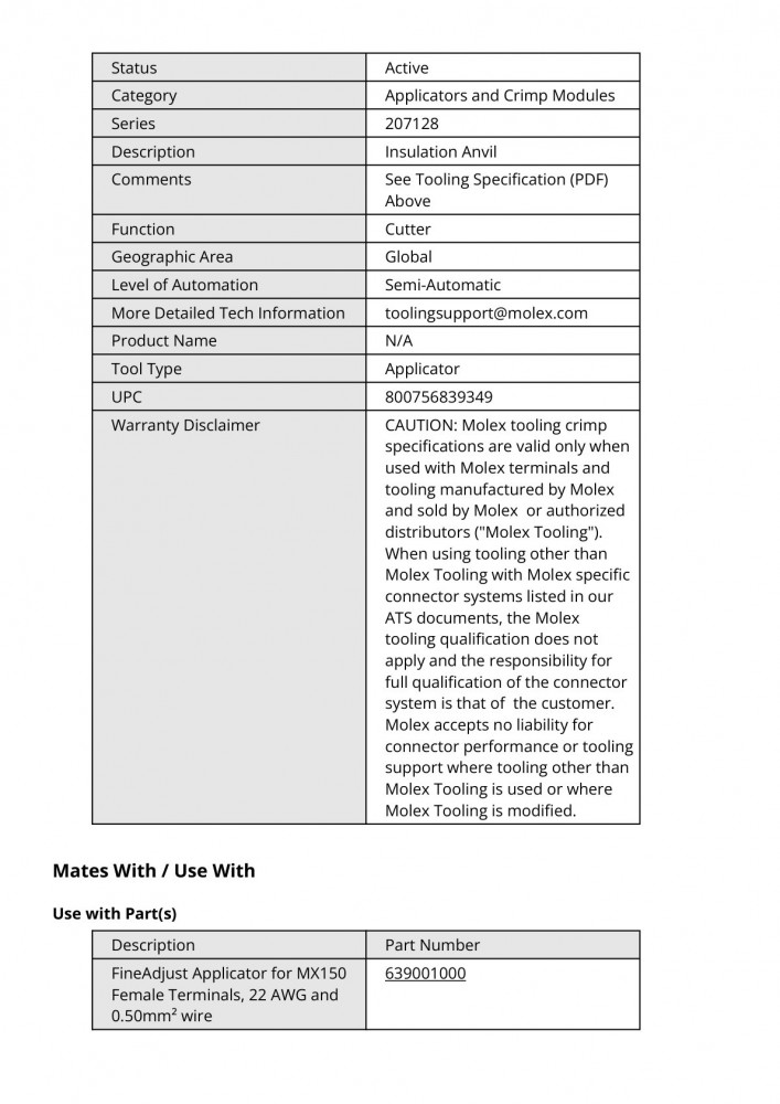 Technical document image 2 for Molex 634560046