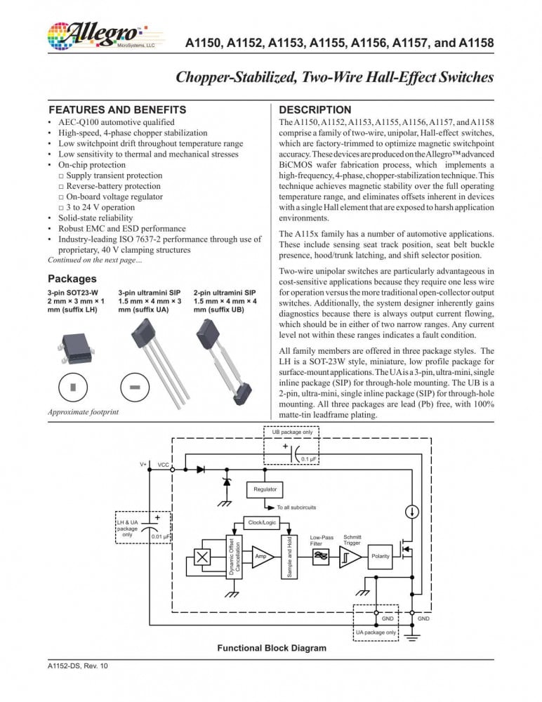 A1157LUA-T datasheet page 1