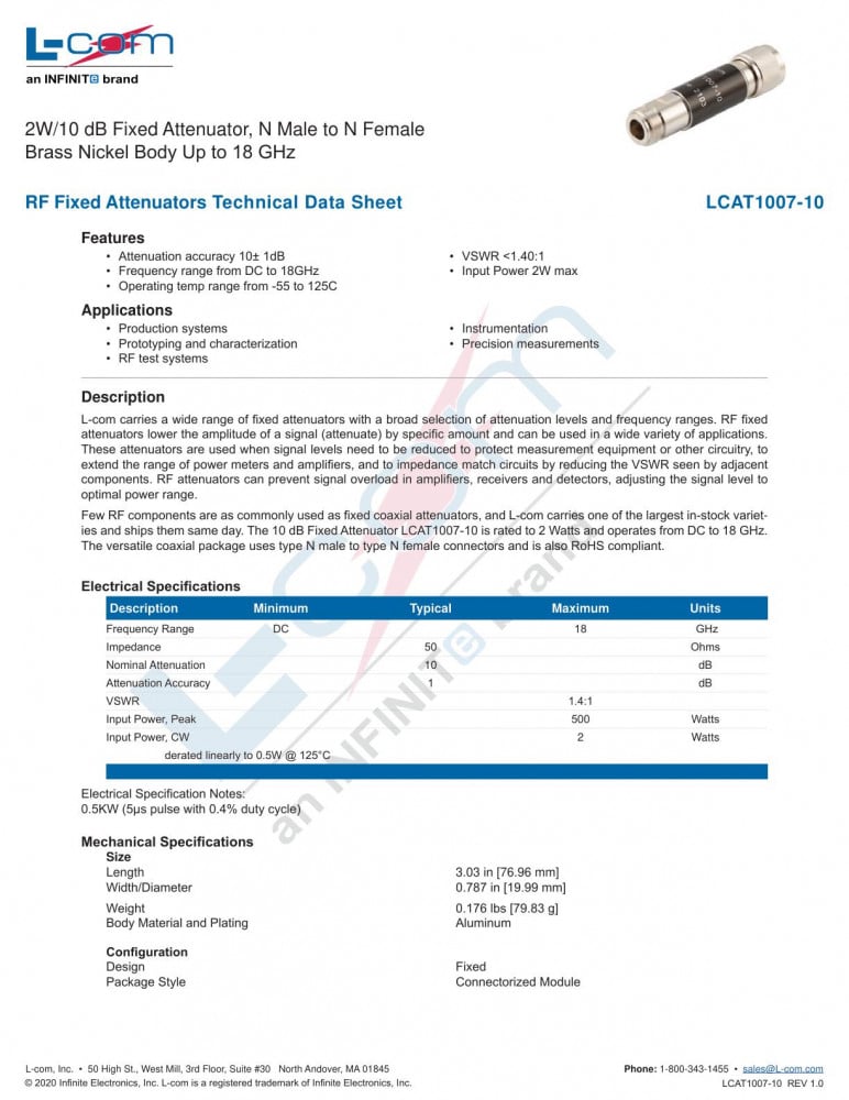 LCAT1007-10 datasheet page 1