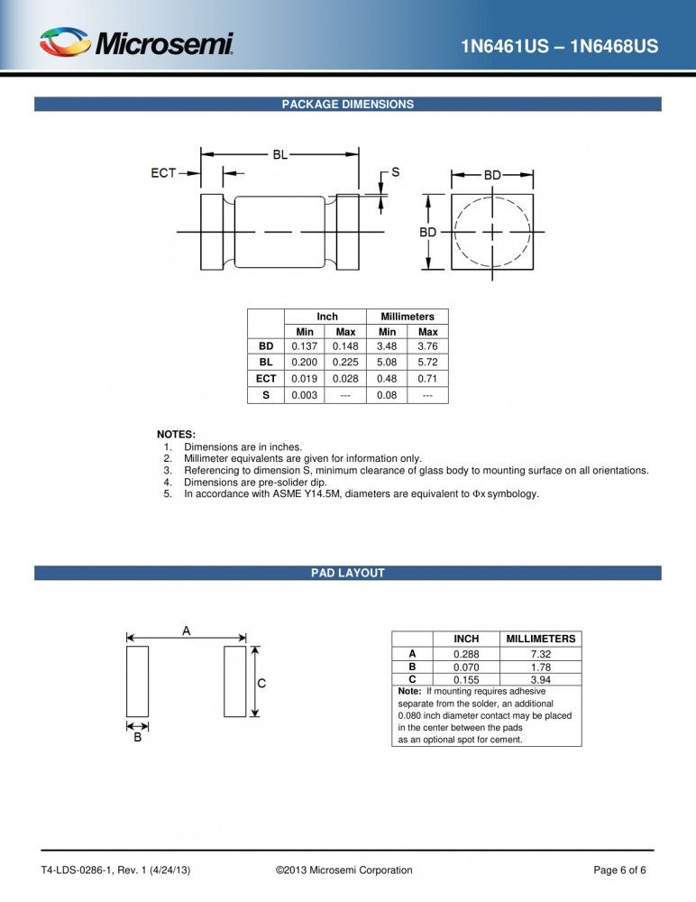 JANTX1N6463US datasheet page 6