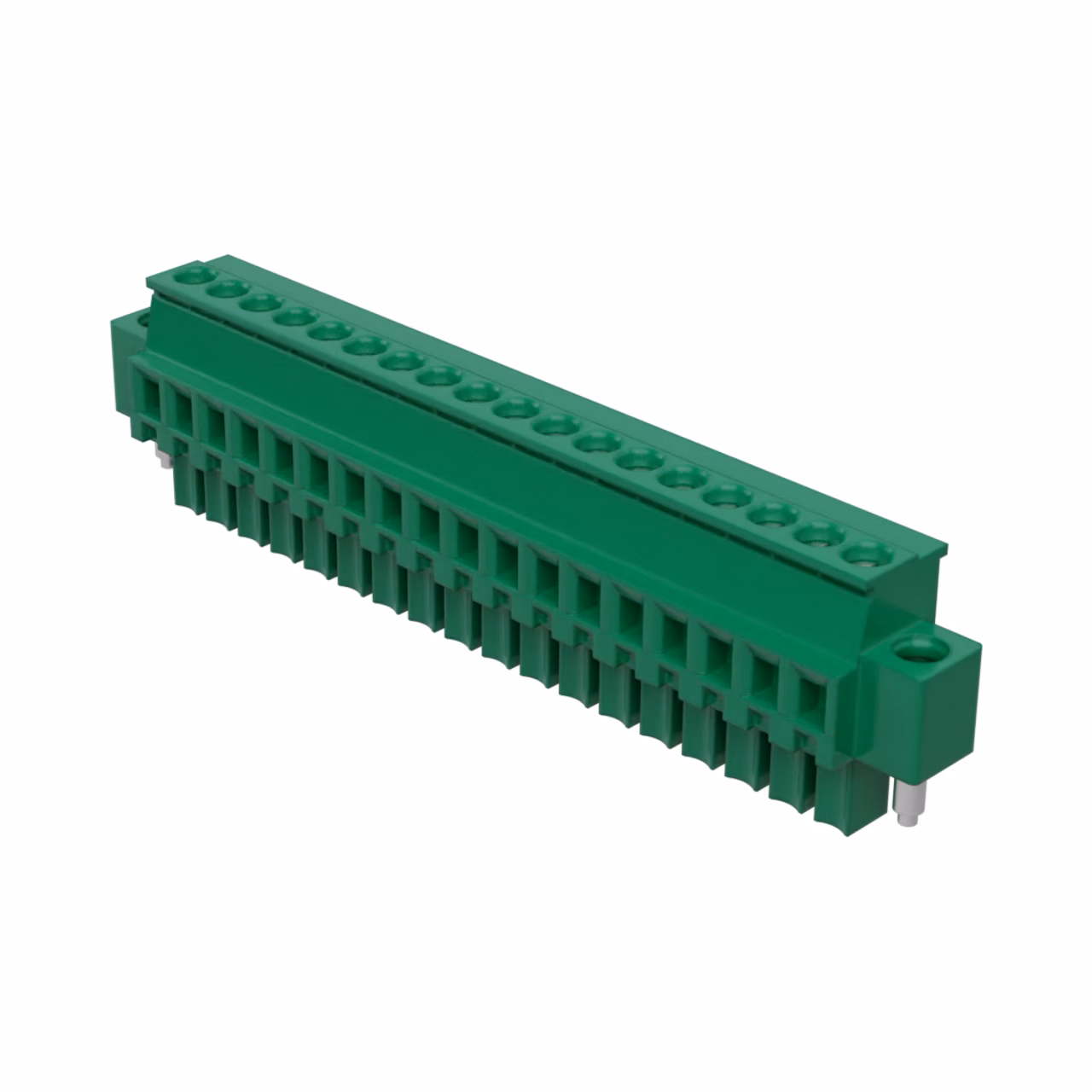 3.81mm Pitch Eurostyle Vertical Plug, with Retention Screws and Standard  Imprinting, Rear Wire Entry, Green Housing, 18 Circuits for sale