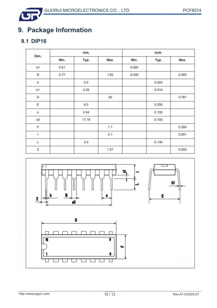 PCF8574 datasheet page 10
