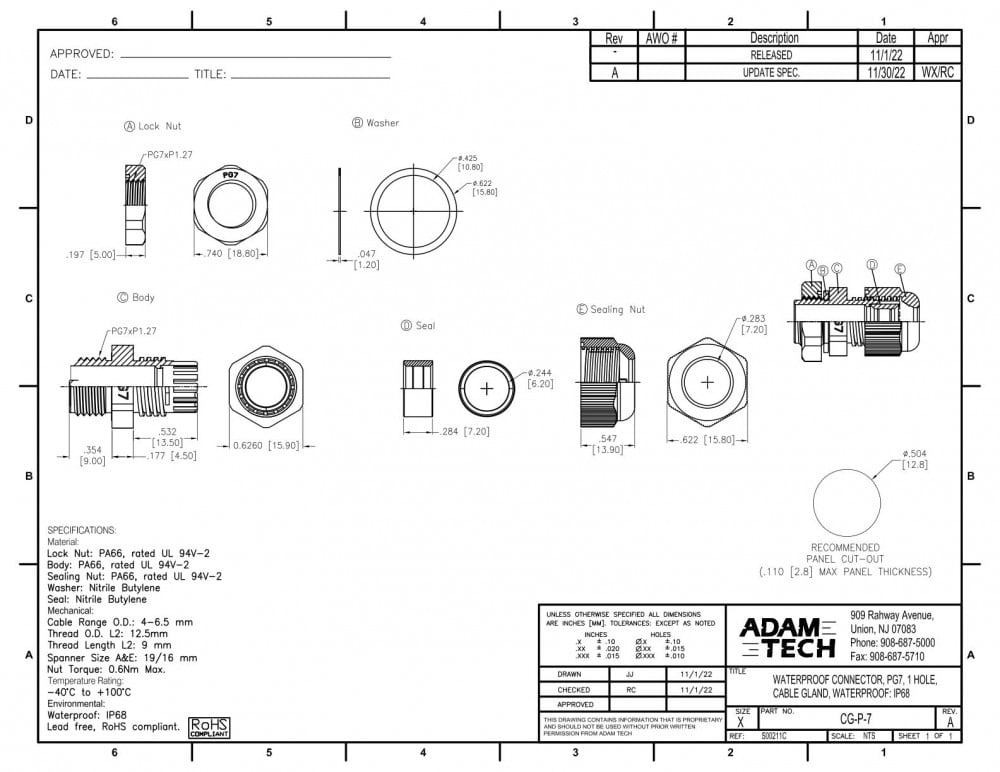 ADAM TECH CG-P-7 technical document preview