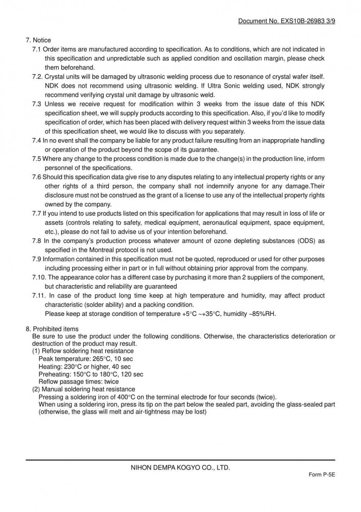 NDK NX3225GD specification page 3