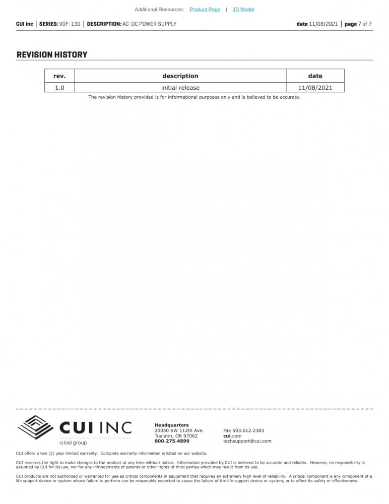 VOF-130-48-CNF datasheet page 7