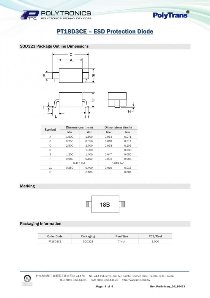 PT18D3CE datasheet page 4
